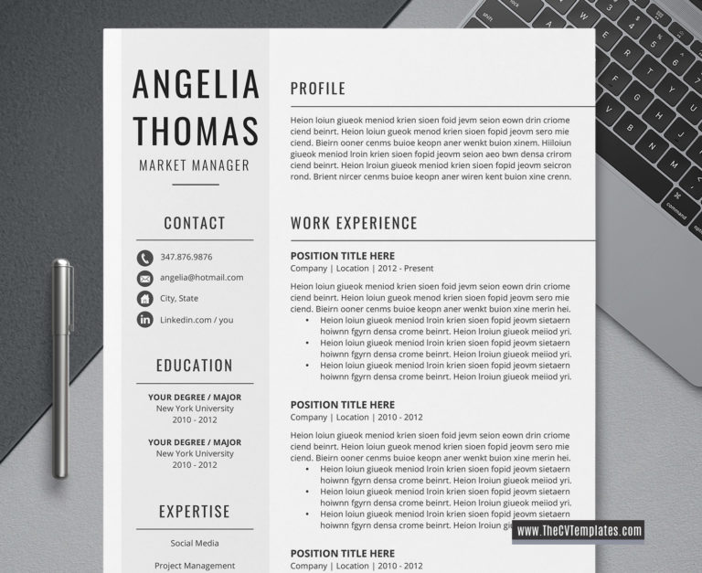CV Templates without Photo (MS Word) – TheCVTemplates.com