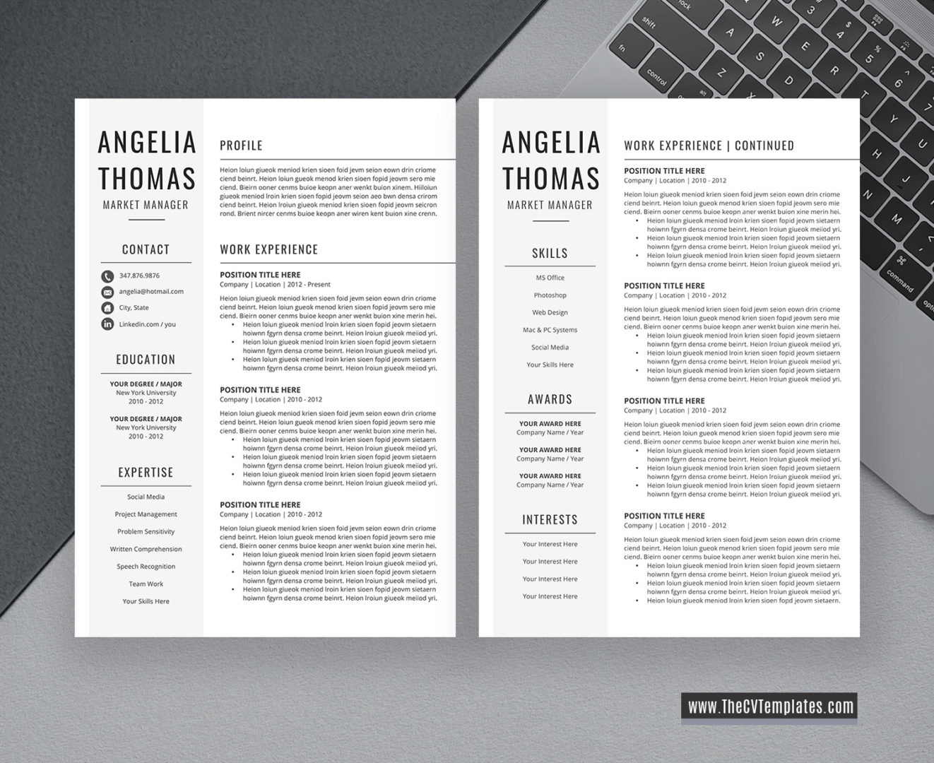 Editable CV Template for MS Word, Simple CV Template, Curriculum Vitae ...