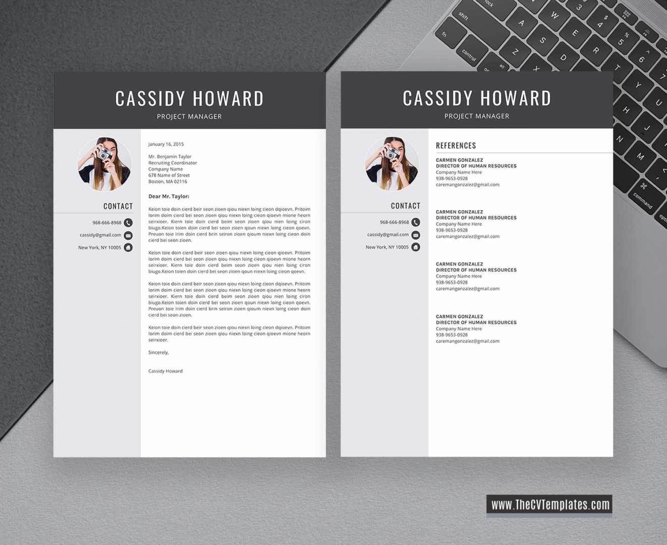 Modern Resume Template, Professional Resume Template for Microsoft Word ...