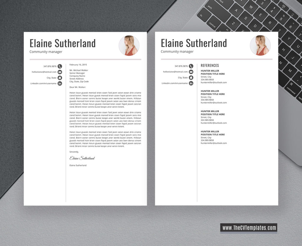 Modern CV Template, Resume Template for MS Word, Professional CV ...
