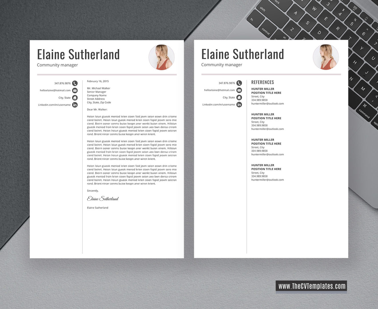 Modern CV Template, Resume Template for MS Word, Professional CV ...