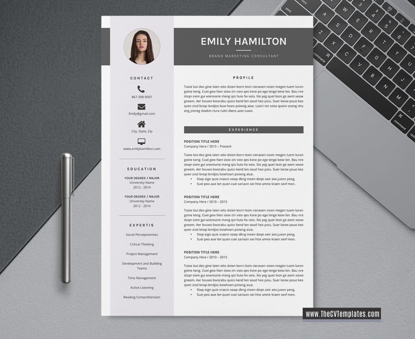 CV Template, Resume Template for MS Word, Modern Resume Template ...