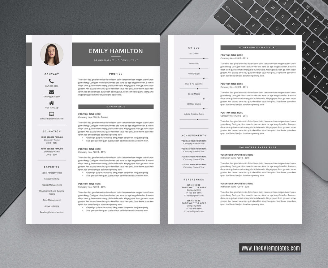 CV Template, Resume Template for MS Word, Modern Resume Template ...