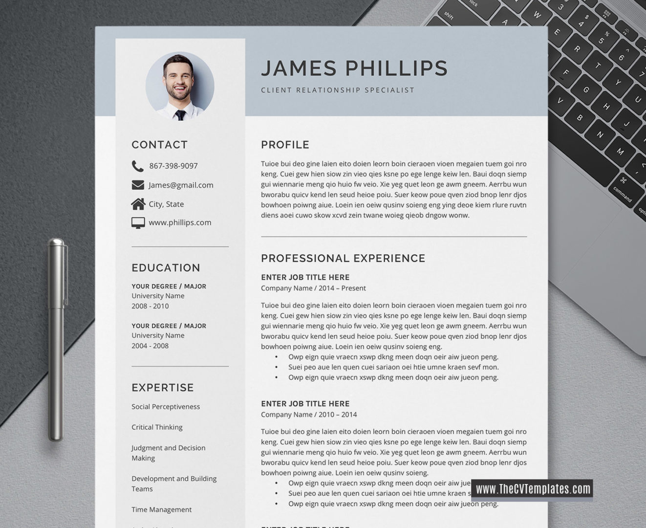 For Mac Pages – Creative Resume Template for Job Application, Modern CV ...