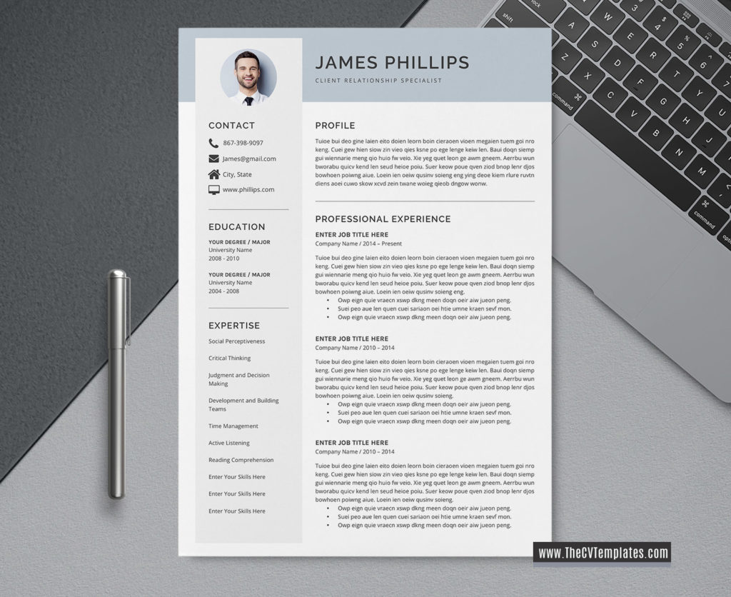 CV Template, Resume Template for Microsoft Word, Simple CV Template ...