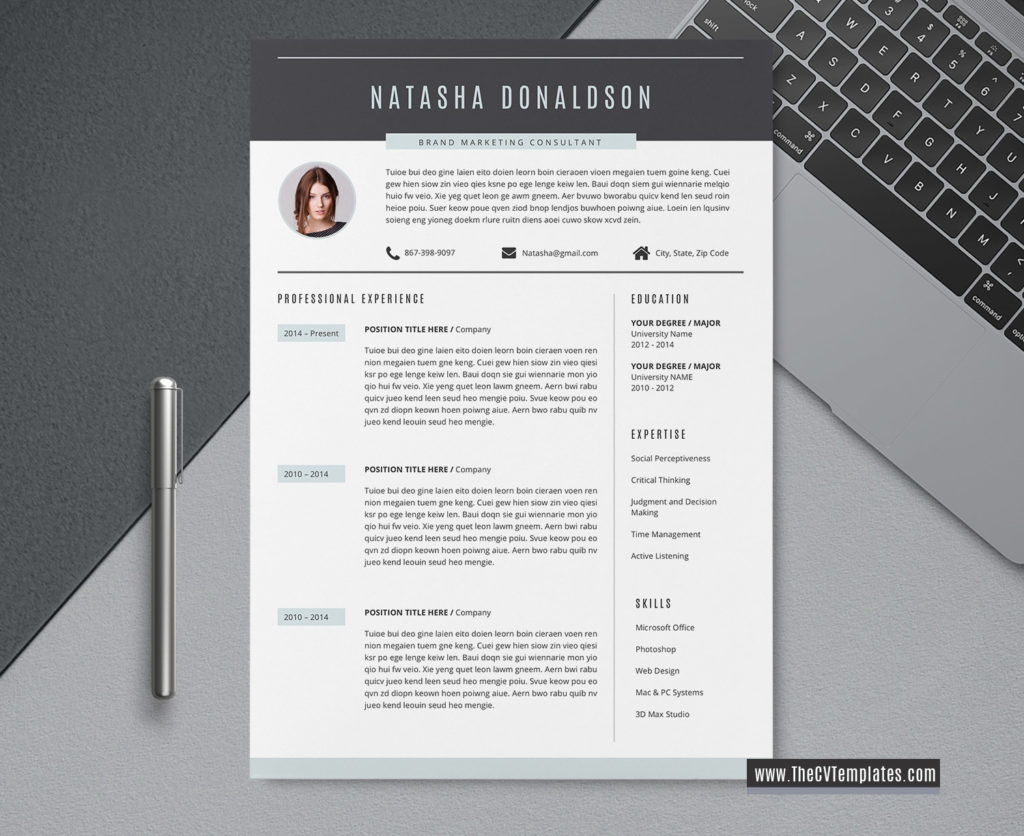 Creative CV Template, Resume Template for MS Word, Simple CV Template ...