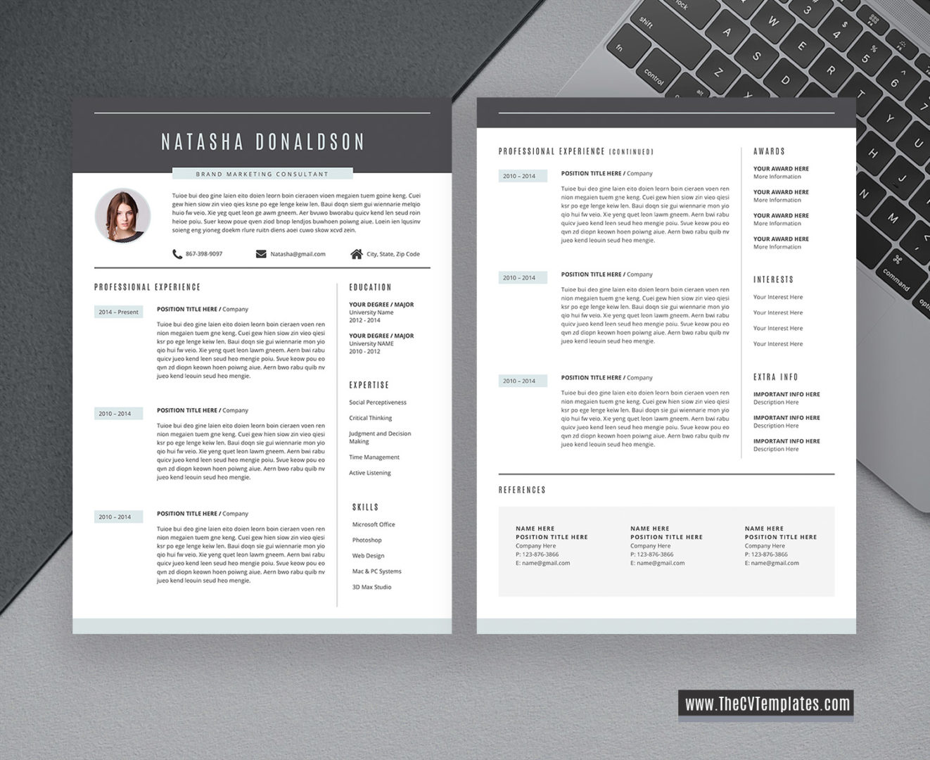 Creative CV Template, Resume Template for MS Word, Simple CV Template ...