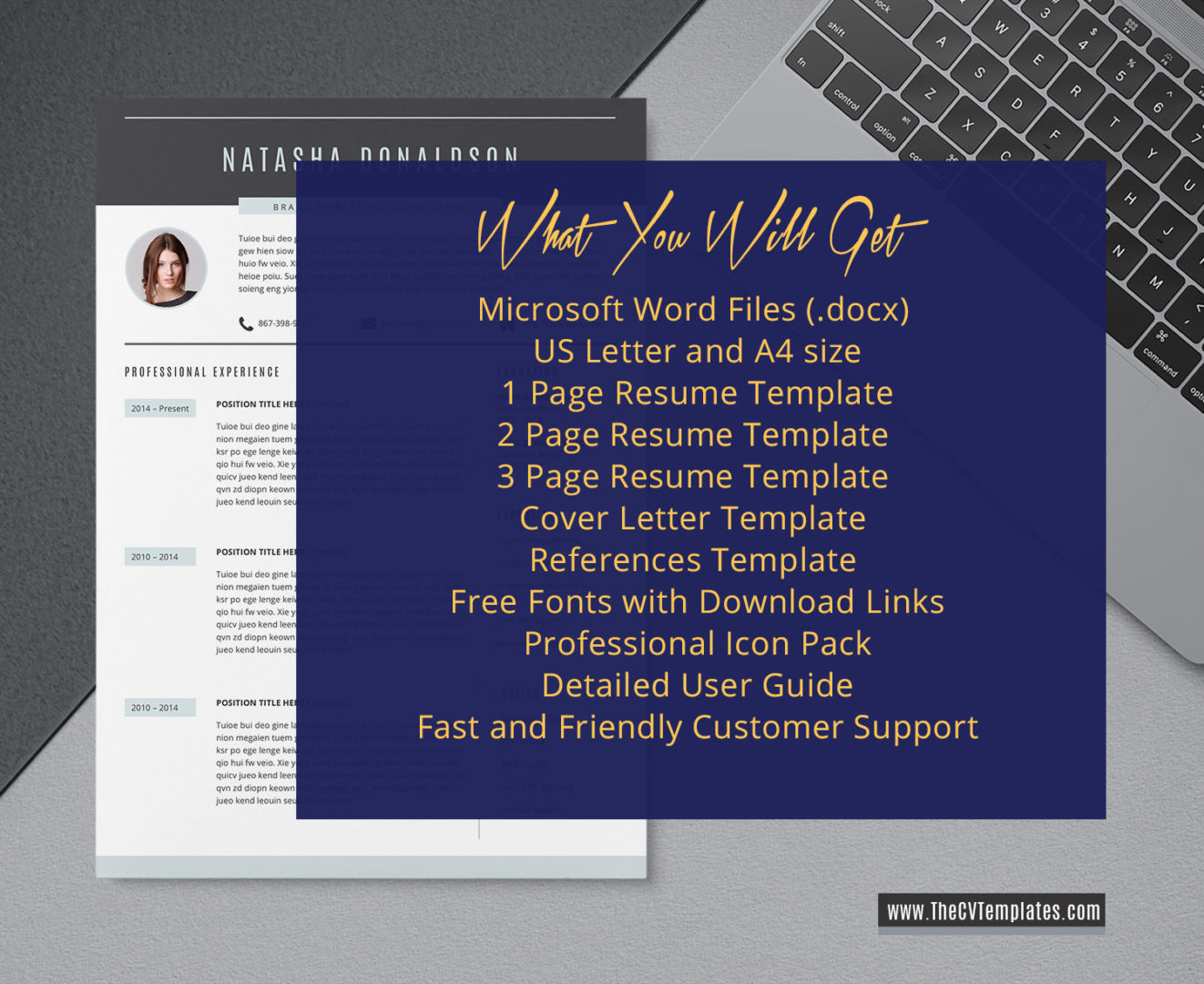 Creative CV Template, Resume Template for MS Word, Simple CV Template ...