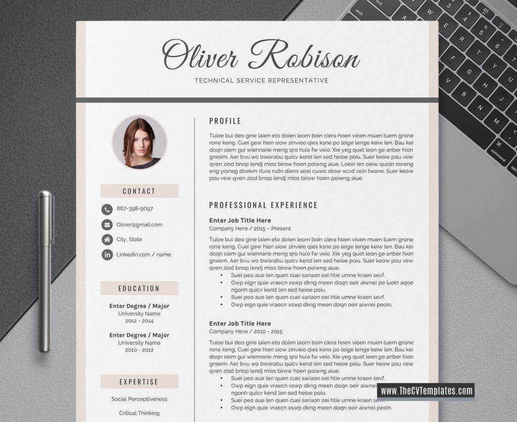 Editable Resume Template for Microsoft Word, Modern CV Template ...