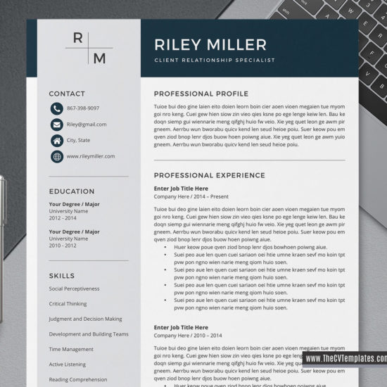 Fully Editable Modern CV Template for Job Application, Cover Letter ...