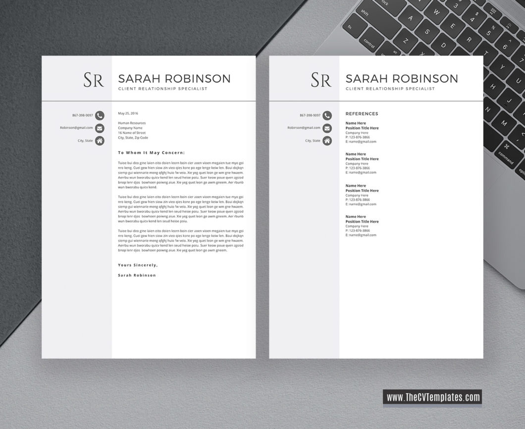 Simple CV Template for MS Word, Professional Resume Template, Modern CV ...