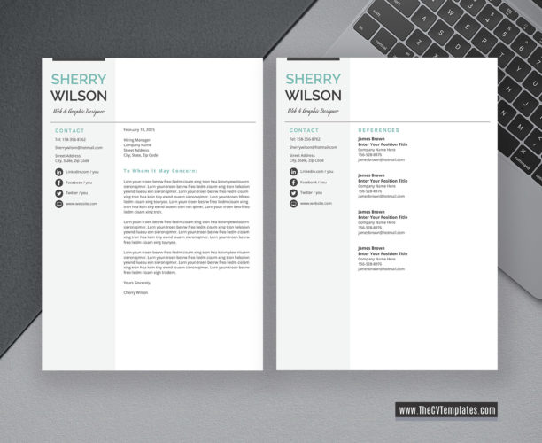 Student CV Template for MS Word, Professional Resume Template, Cover ...