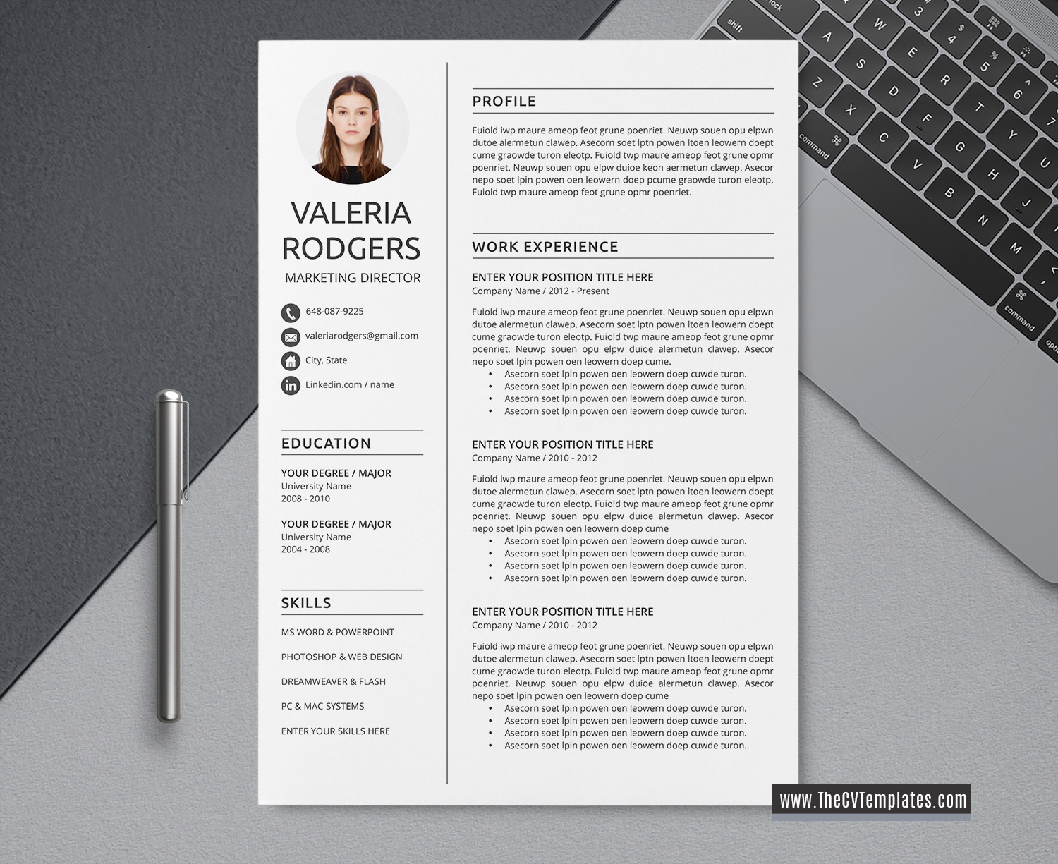 Modern Resume Template Cv Template Cover Letter Creative Resume Riset