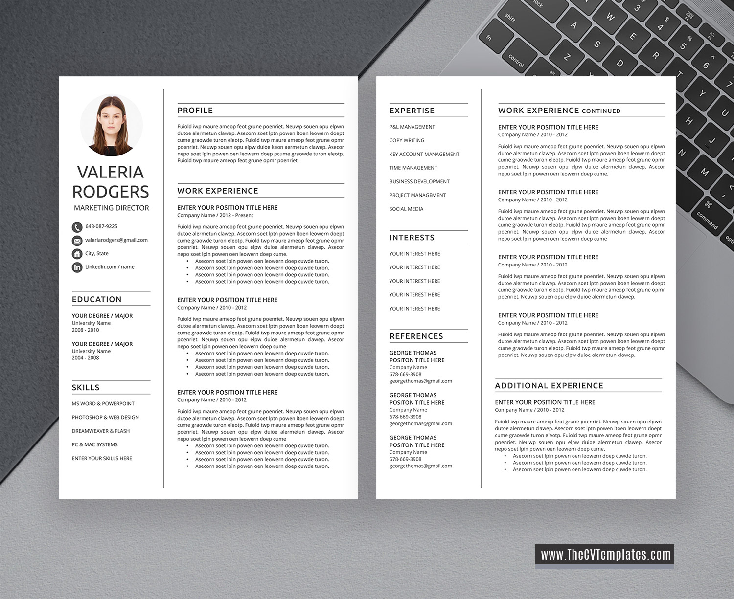 CV Template For MS Word Professional Modern CV Template Cover 