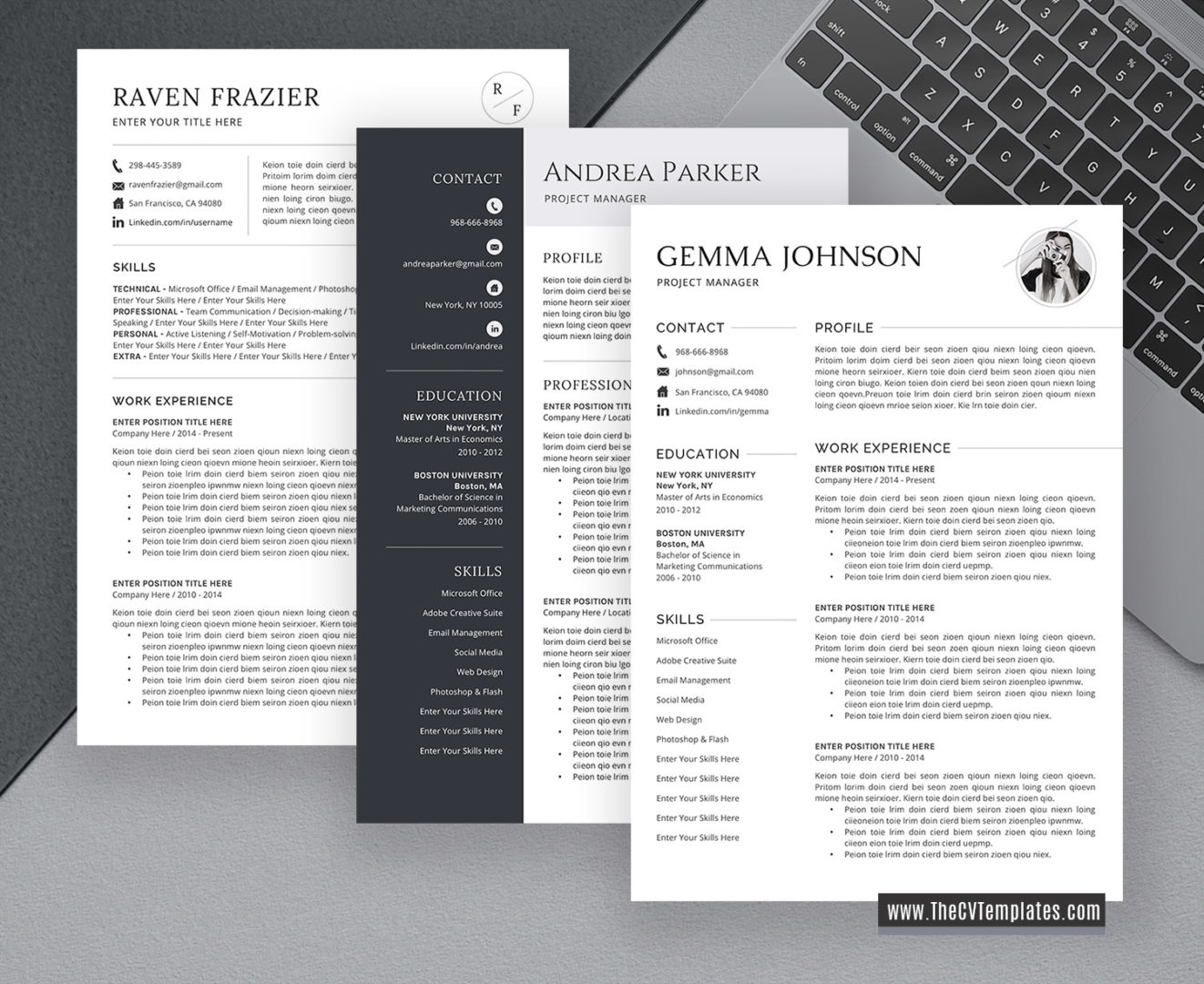 3 IN 1 CV BUNDLE, Professional CV Templates for MS Word, Modern Resume ...