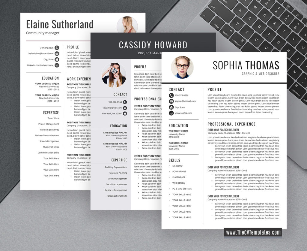 3 IN 1 CV BUNDLE, Simple CV Templates for MS Word, Professional and ...