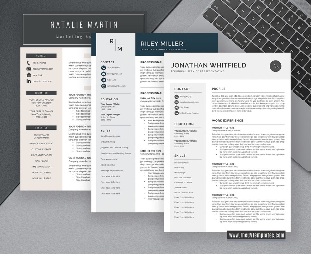 3 IN 1 CV BUNDLE, Professional CV Templates for MS Word, Modern Resume ...