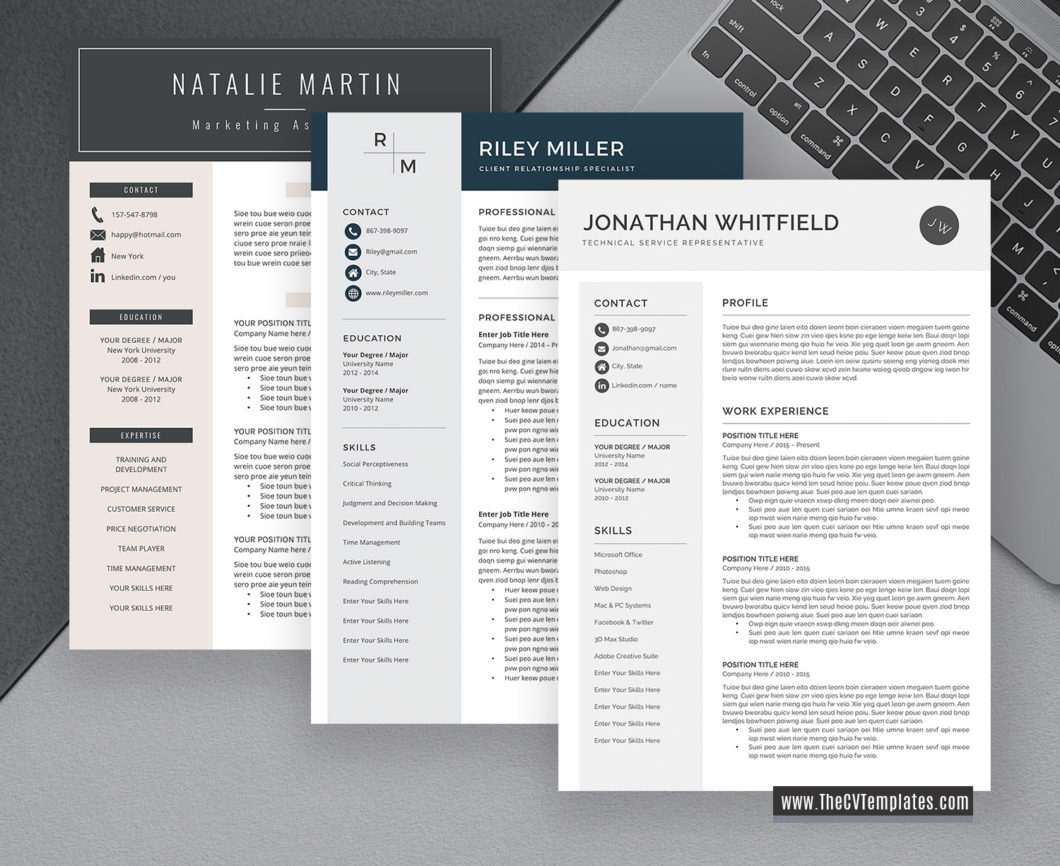 3 IN 1 CV BUNDLE, Professional CV Templates for MS Word, Modern Resume ...