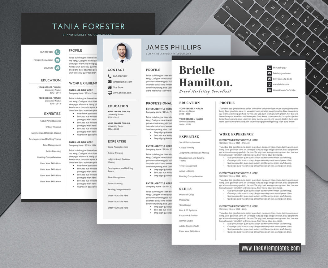 3 IN 1 CV BUNDLE, Professional CV Templates for MS Word, Modern Resume ...