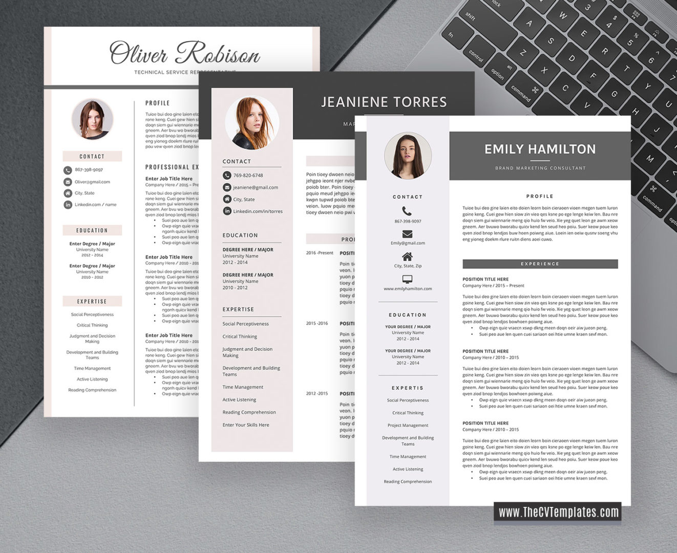 3 IN 1 CV BUNDLE, Modern CV Templates for MS Word, Professional Resume ...