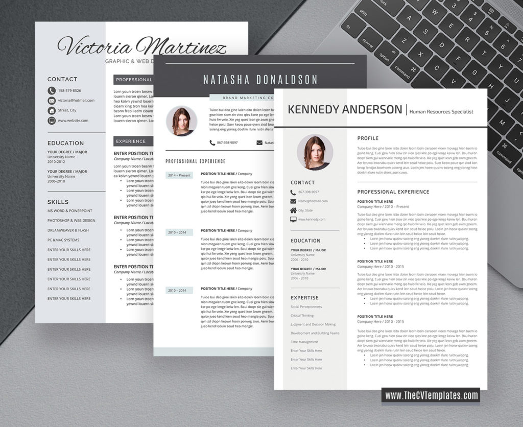 3 IN 1 CV BUNDLE, Modern CV Templates for MS Word, Professional Resume ...