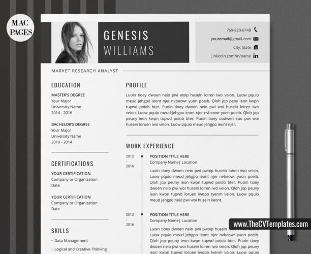Editable Resume Template For Freshers