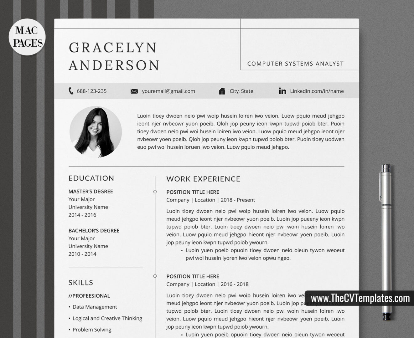 CV Templates for Mac Pages – TheCVTemplates.com