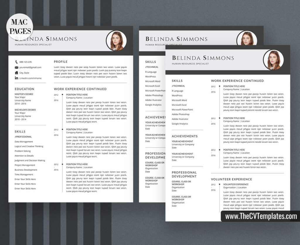 For Mac Pages – Modern CV Template for Job Application, Curriculum ...