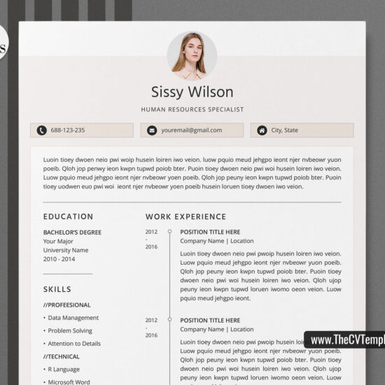 Fully Editable Modern CV Template for Job Application, Cover Letter ...
