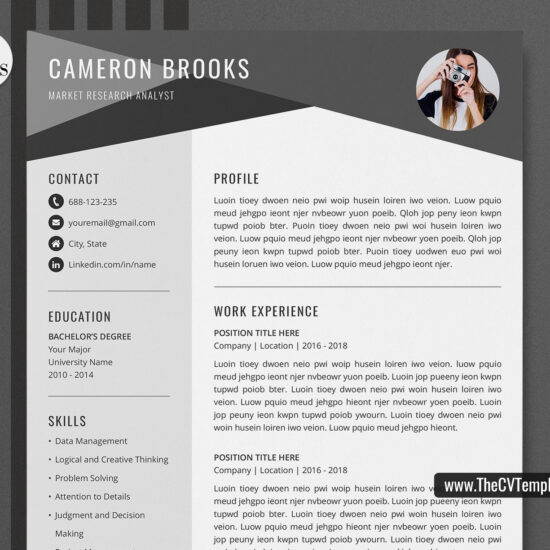 Fully Editable Modern CV Template for Job Application, Cover Letter ...