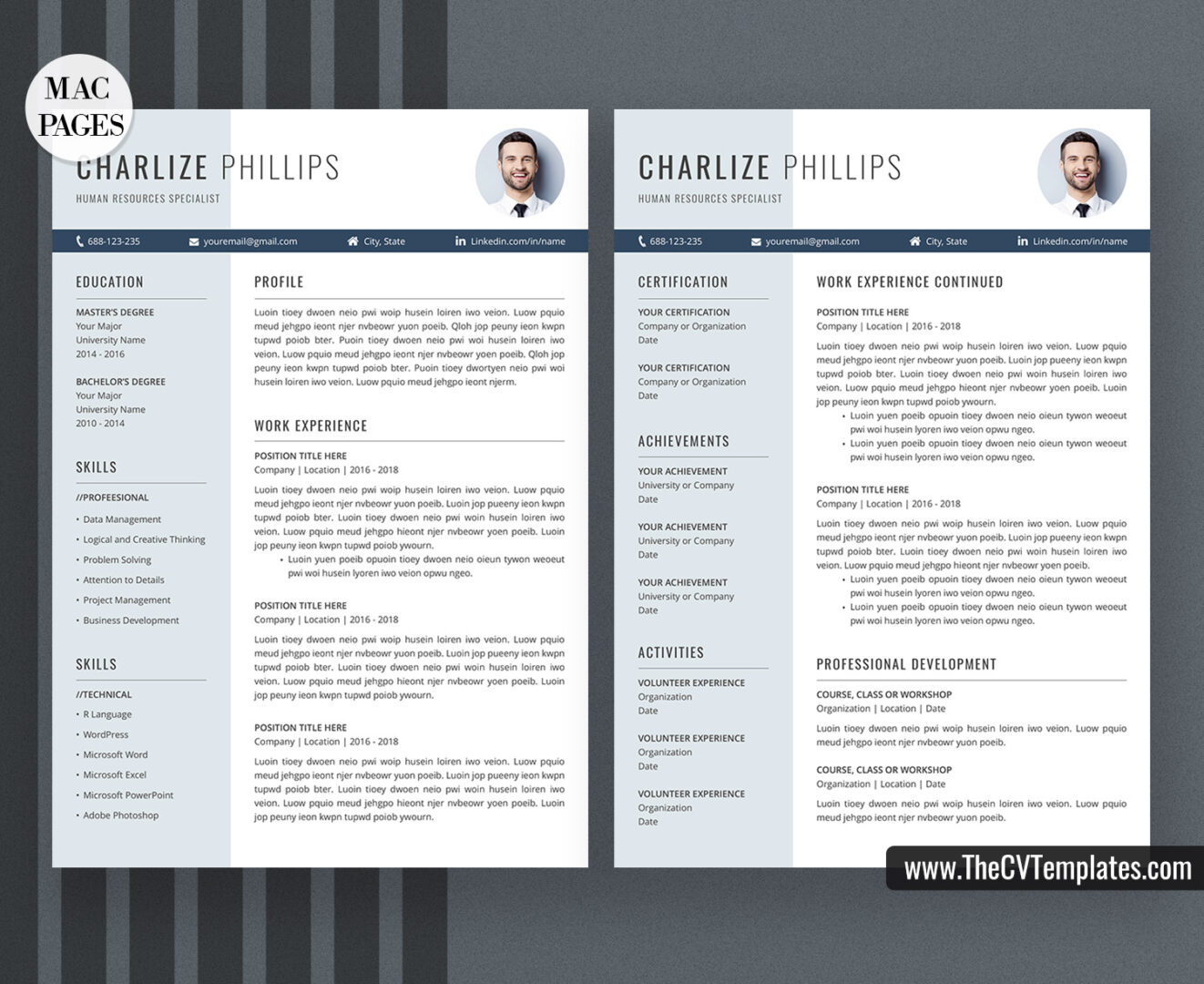 For Mac Pages – Clean CV Template, Curriculum Vitae, Cover Letter ...