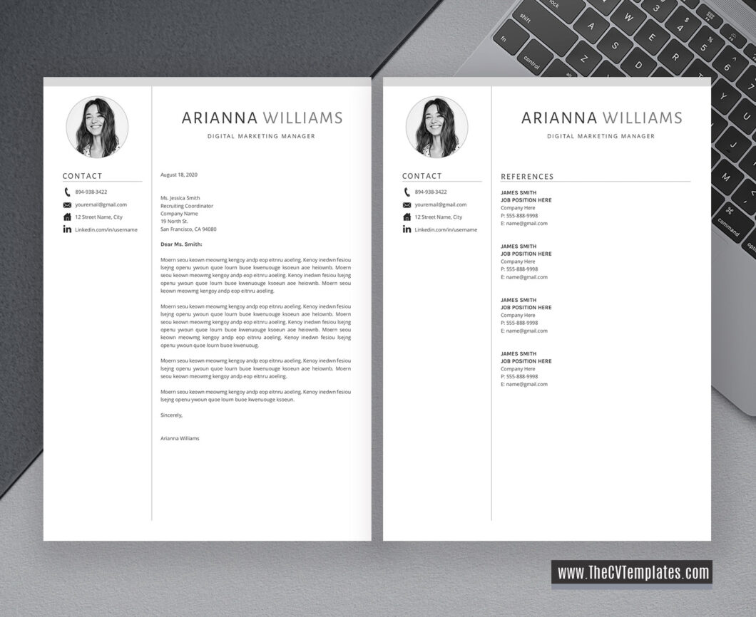 Modern Resume Template for MS Word, Professional CV Template, Simple ...