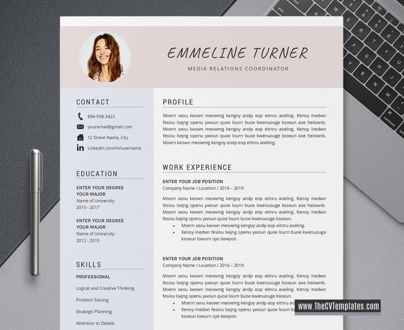 Student CV Template, Resume Template for Microsoft Word, Simple Resume ...