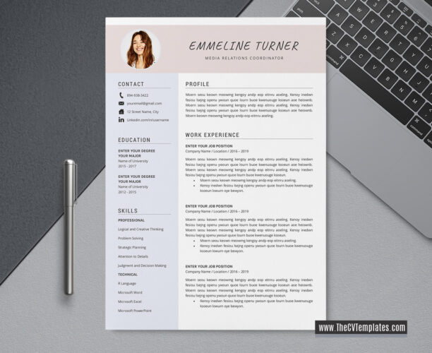 Student CV Template, Resume Template for Microsoft Word, Simple Resume ...