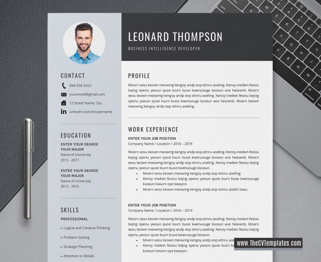 CV Templates with Photo (MS Word) – TheCVTemplates.com
